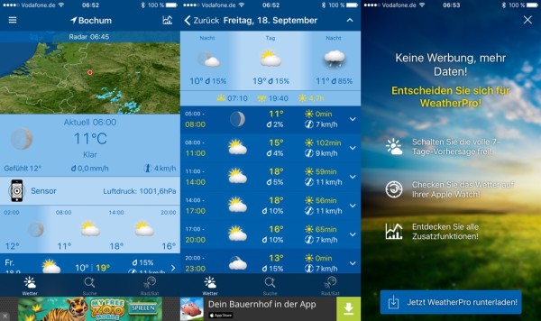 WeatherPro Free: Kostenlose Wetter-App für das iPhone