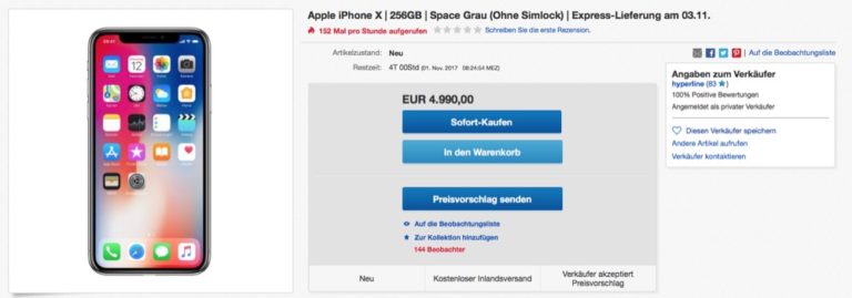5-6 Wochen Lieferzeit: Das iPhone X und der eBay-Wahnsinn