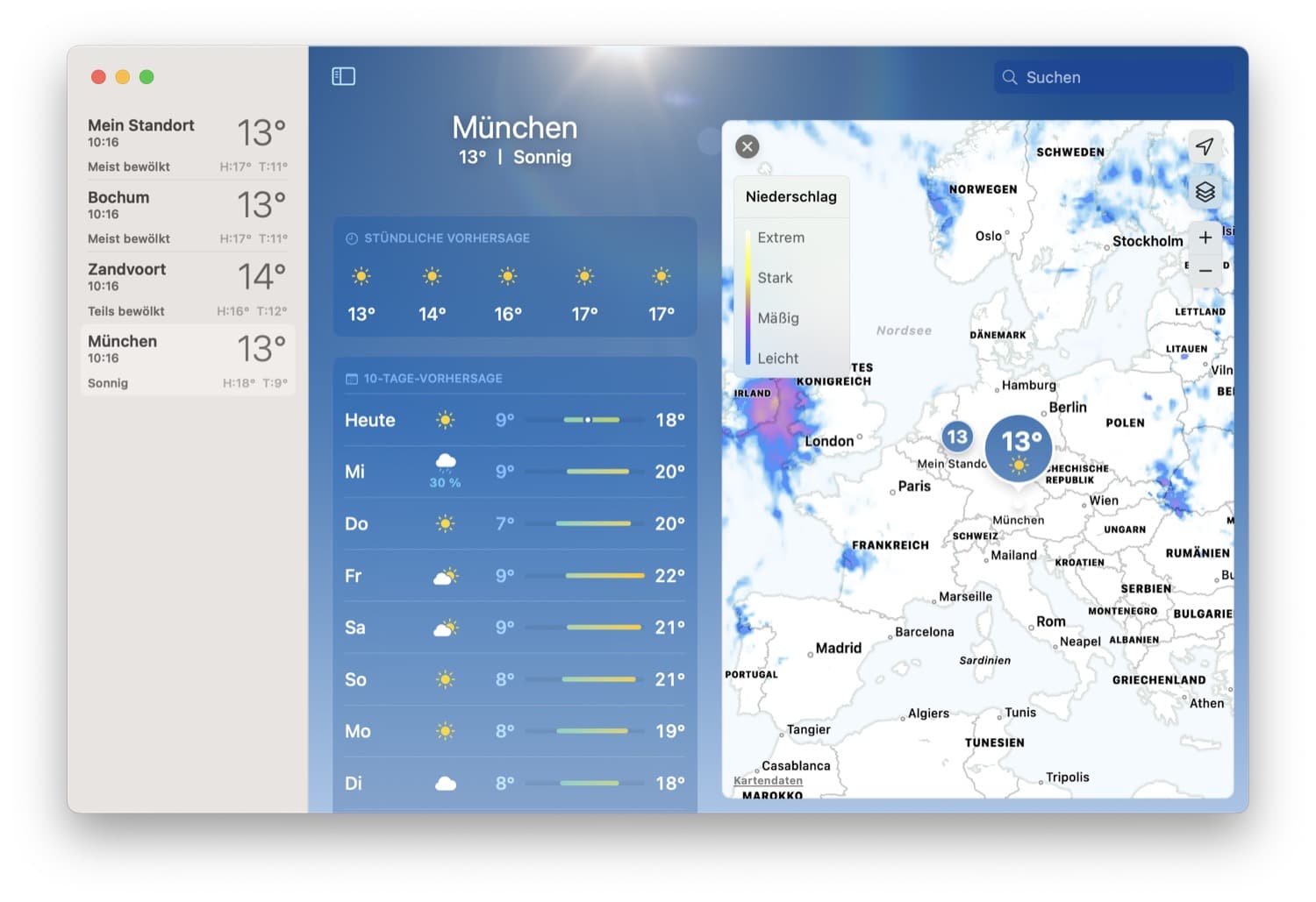 Apple bietet jetzt eine Wetter-App für iPad und Mac an