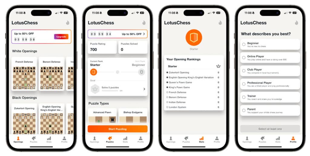 Lotus Chess: Neue Schach-App von den Math 42-Machern verbessert Eröffnungen