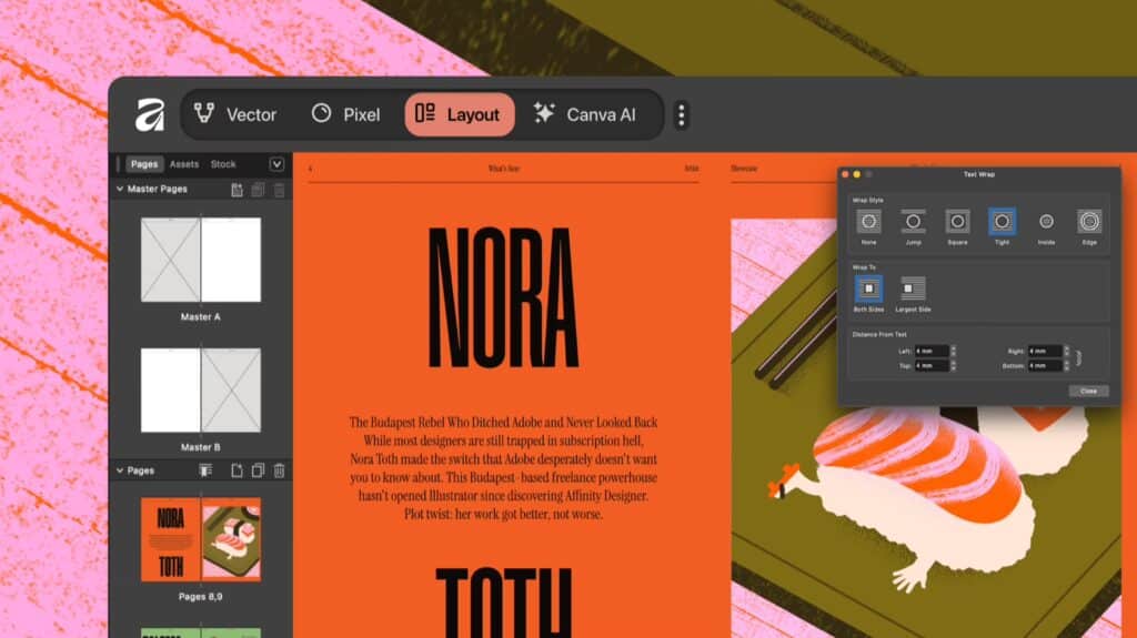 Neue Affinity Suite bleibt gratis, aber mit kostenpflichtiger KI